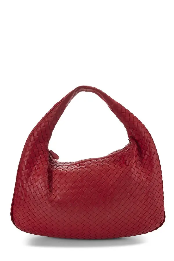 Bottega Veneta Intrecciato Hobo Bag - Red