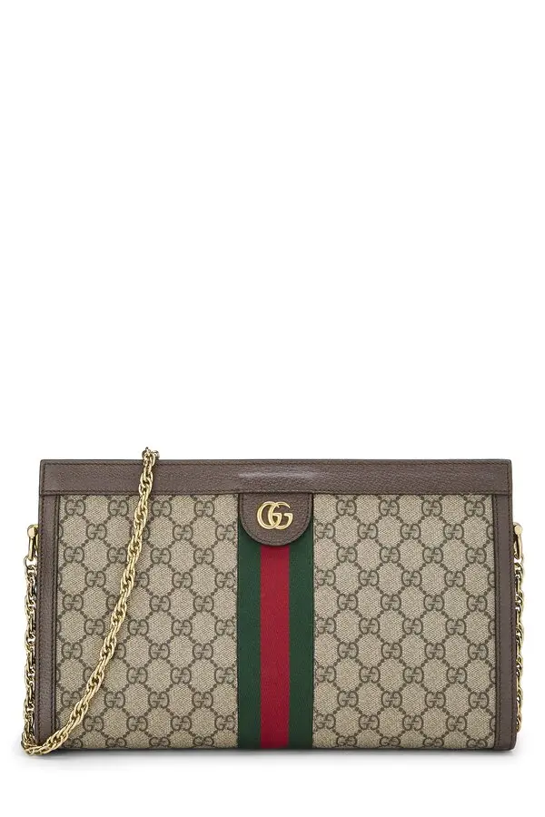 Gucci Gg Supreme Canvas Ophidia Shoulder Bag - Brown