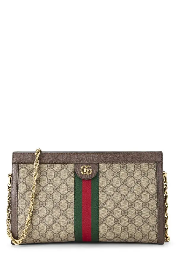 Gucci Gg Supreme Canvas Ophidia Shoulder Bag - Brown