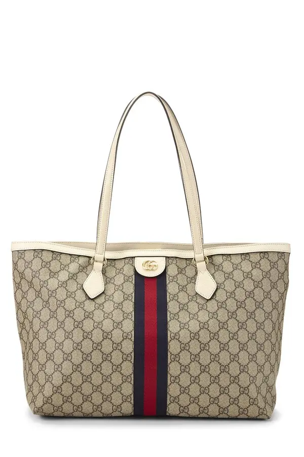 Gucci Gg Supreme Canvas Ophidia Tote - Beige