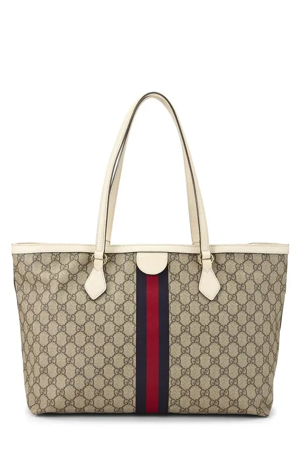 Gucci Gg Supreme Canvas Ophidia Tote - Beige