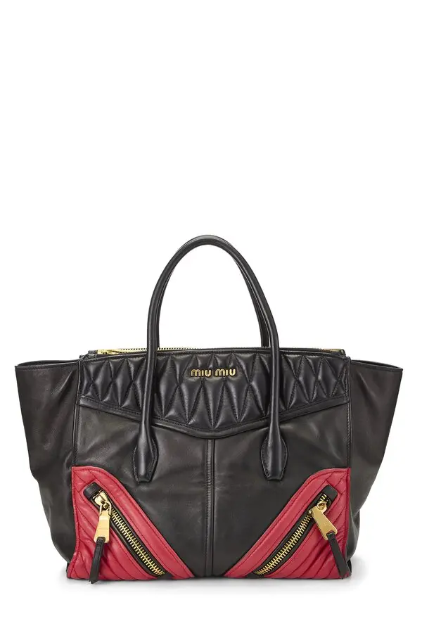Miu Miu Multicolor Calfskin Convertible Biker Tote