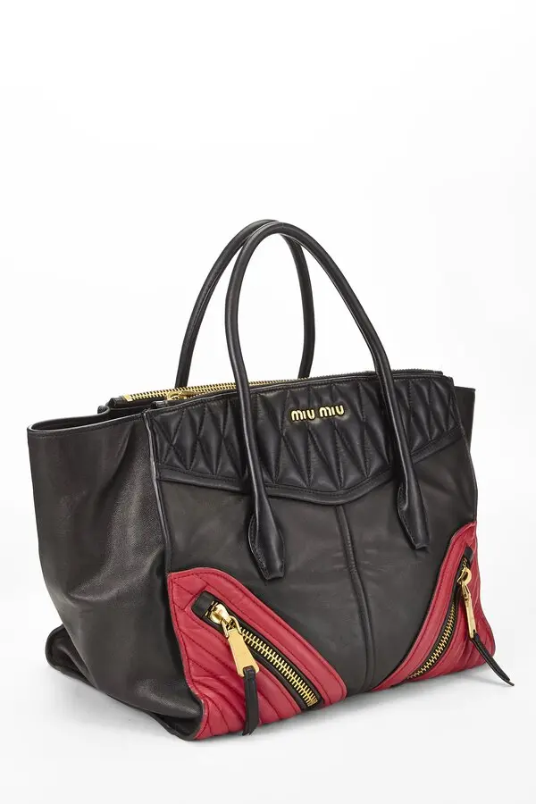 Miu Miu Multicolor Calfskin Convertible Biker Tote