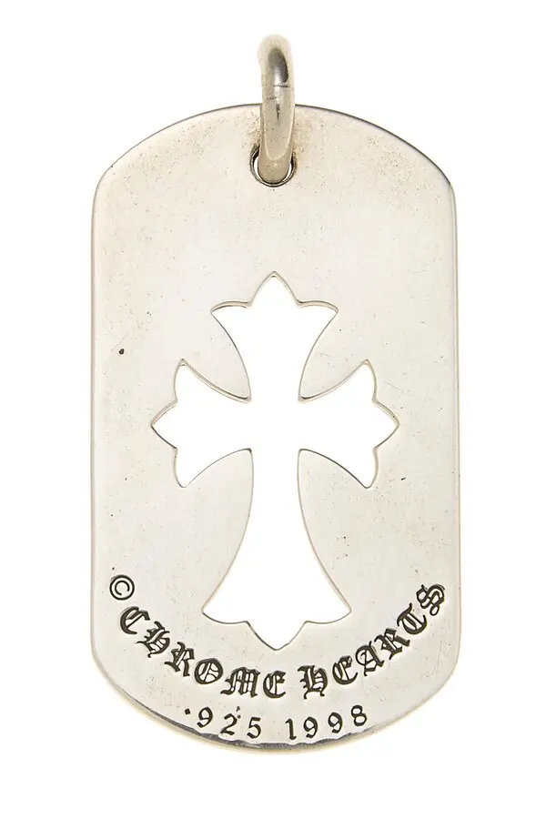 Chrome Hearts Sterling Cross Dog Tag Pendant