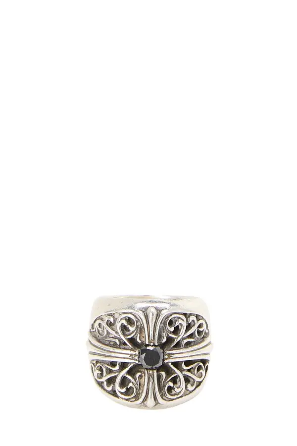 Chrome Hearts Sterling Classic Diamond Oval Cross Ring