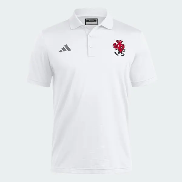 Adidas St. John's Red Strom Ottoman Polo - White / Team Grey Four / Ncaa-stj-733