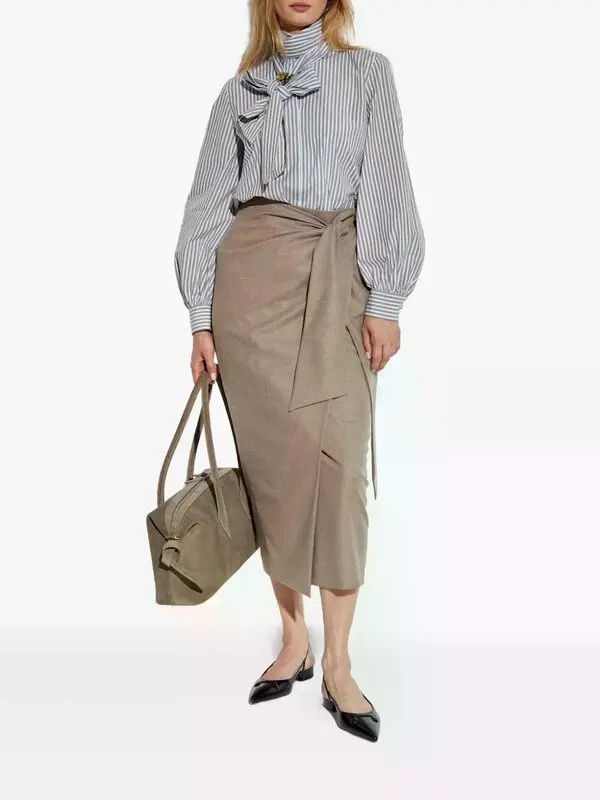 Max Mara Wrap-tie Midi Skirt - Neutrals