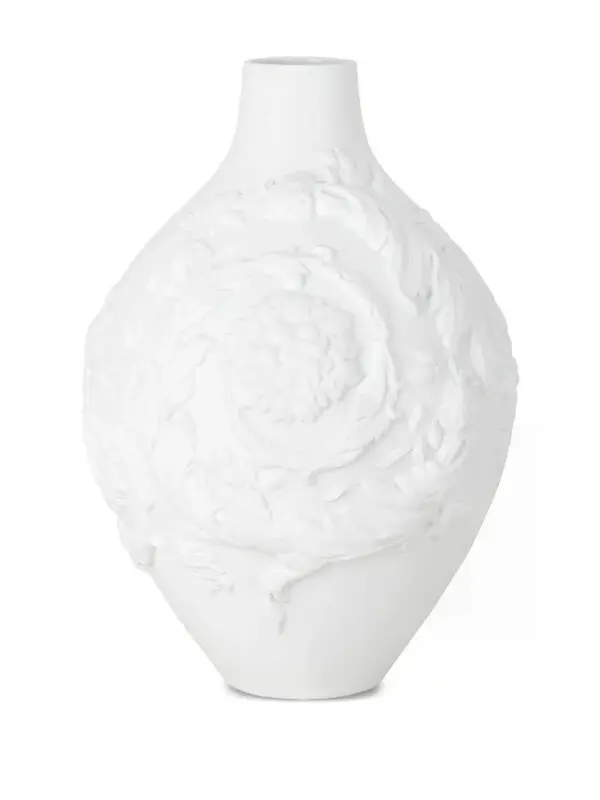 Versace 3d Barocco Porcelain Vase - White