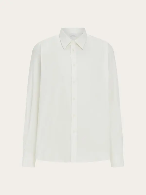 FERRAGAMO Shirt With Tonal Embroidered F - White