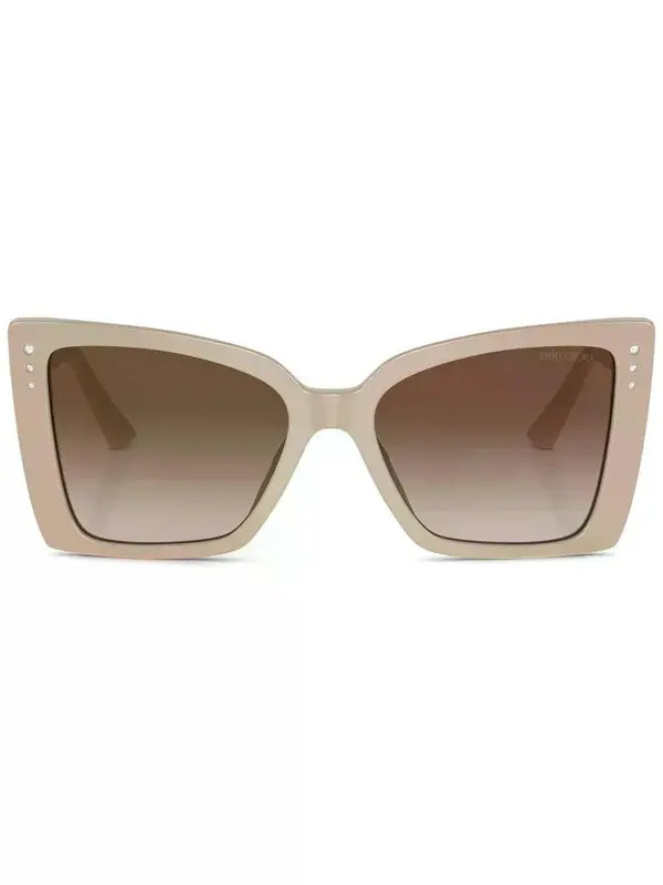 JIMMY CHOO Rectangle-frame Sunglasses - Neutrals