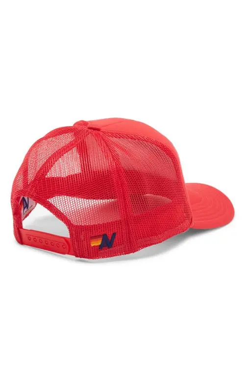 Aviator Nation Rainbow Logo Trucker Hat - Red
