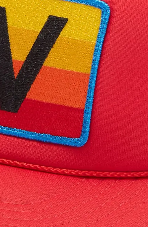 Aviator Nation Rainbow Logo Trucker Hat - Red