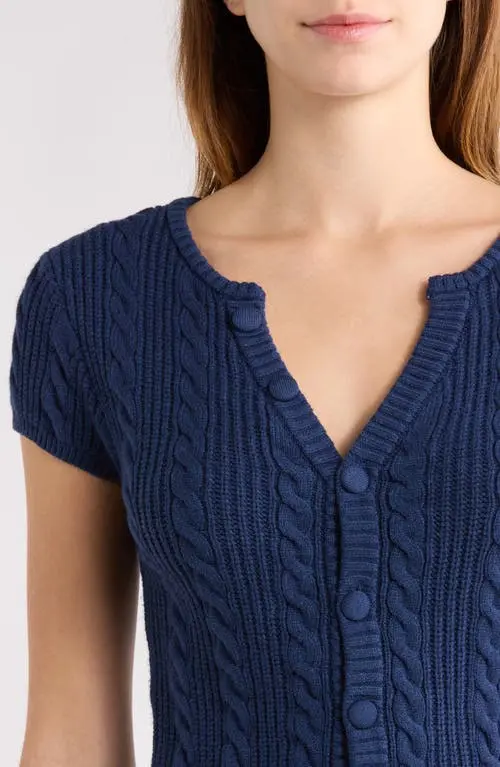 PACSUN Liana Cable Cardigan - Navy