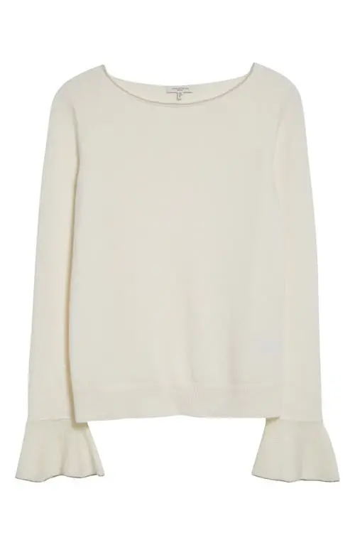 Lafayette 148 New York Cashmere Sweater With Ruffle Cuffs