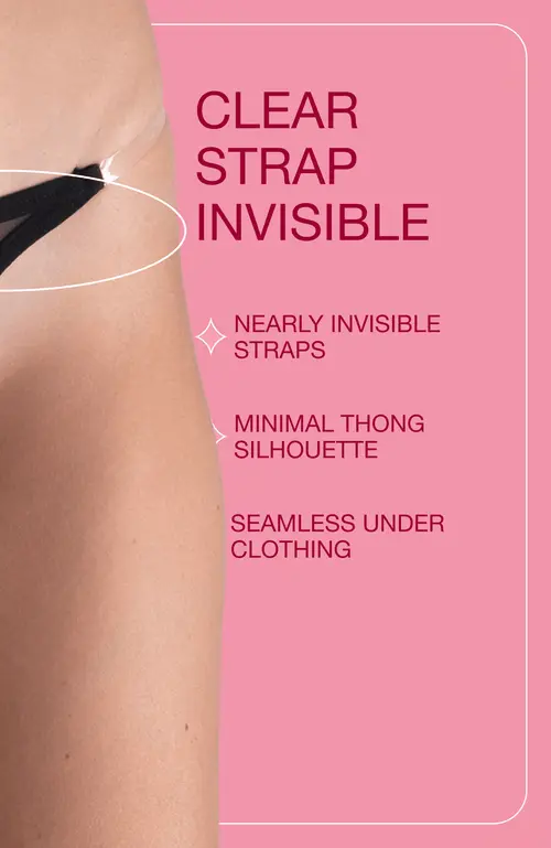 LECHERY® Lustrous Clear Strap Invisible Thong