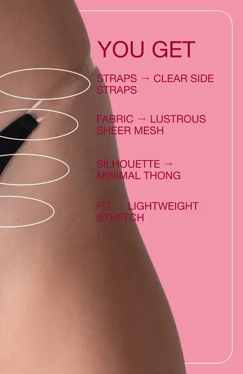 LECHERY® Lustrous Clear Strap Invisible Thong
