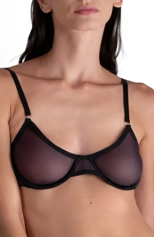 LECHERY® Lustrous Sheer Plunge Underwire Bra