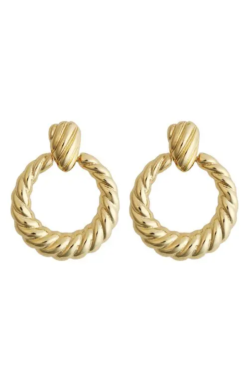 PANACEA Twist Door Knocker Drop Earrings - Gold