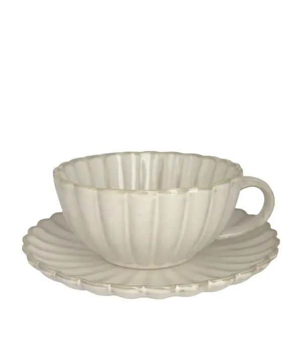 MAISON MARGAUX Set Of 4 Shell Coffee Cups And Saucers - Neutral