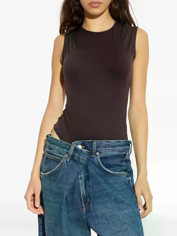 AGOLDE Aura Sleeveless Bodysuit - Brown
