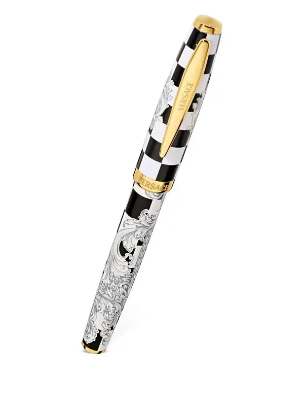 Versace Roller Barocco Check Pen - Black