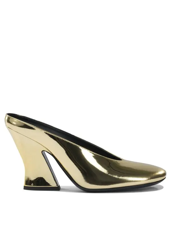 Givenchy Sculpted 95mm Heeled Mule - Gold