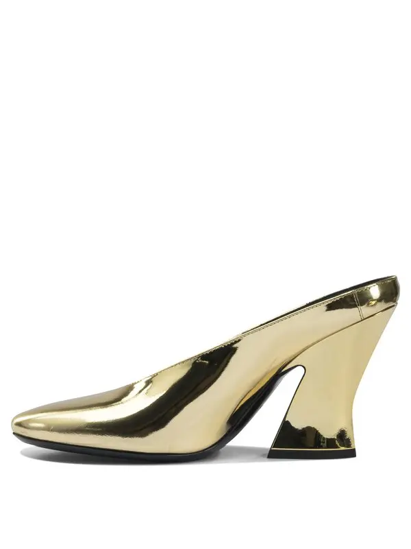 Givenchy Sculpted 95mm Heeled Mule - Gold