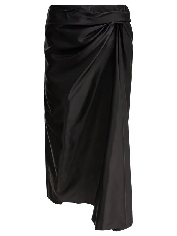 Balenciaga Draped Cupro Twill Skirt