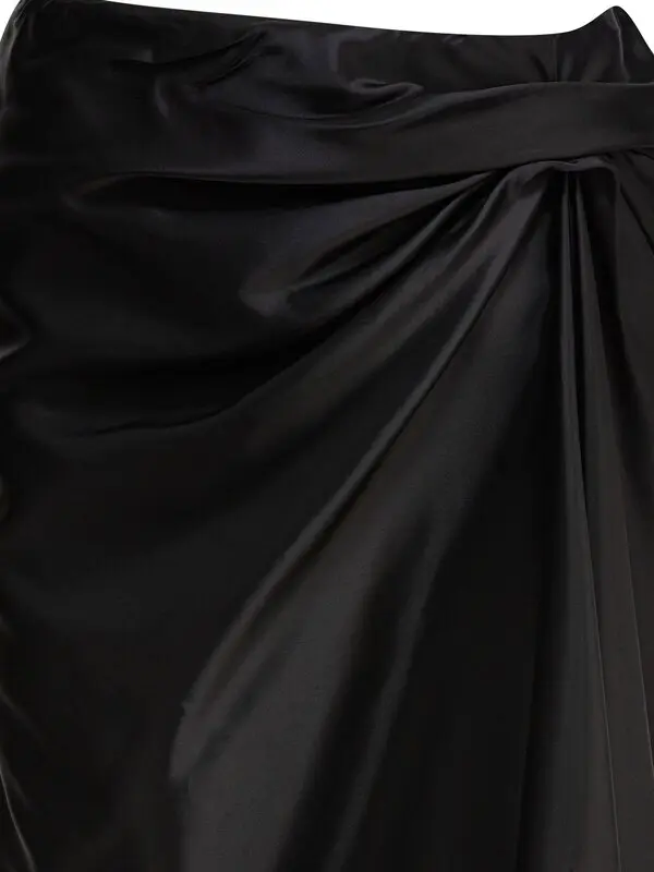 Balenciaga Draped Cupro Twill Skirt