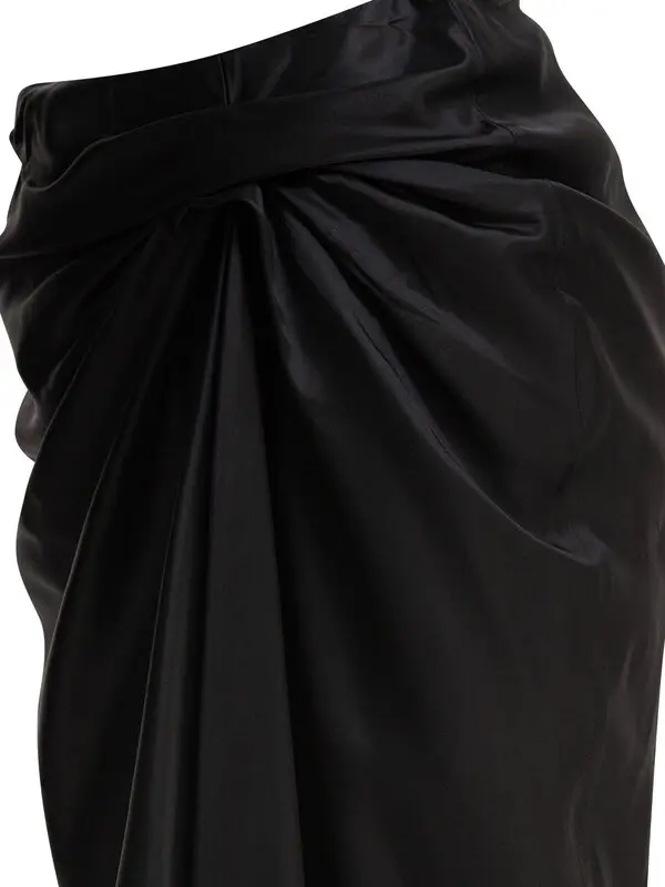 Balenciaga Draped Cupro Twill Skirt