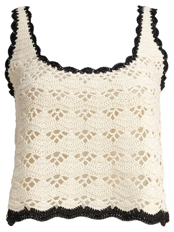 Zimmermann Rhiannon Crochet Tank Top - Beige