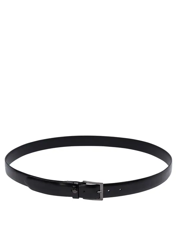 FABI Leather Belt With Square Metal Buckle - Black