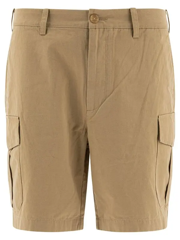 Vince Cotton And Linen Cargo Shorts - Beige