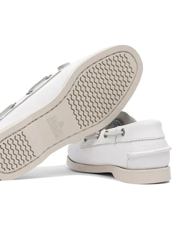 SEBAGO Leather Lace-up Loafers - White