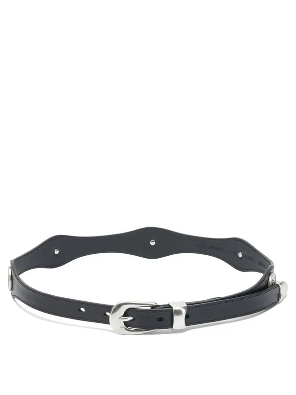 Our Legacy Wave Leather Belt - Black