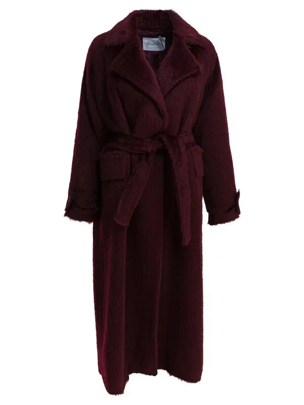 Max Mara Alpaca And Wool Long Coat - Bordeaux