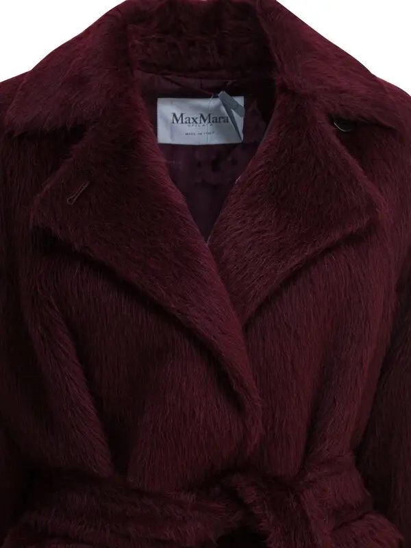 Max Mara Alpaca And Wool Long Coat - Bordeaux