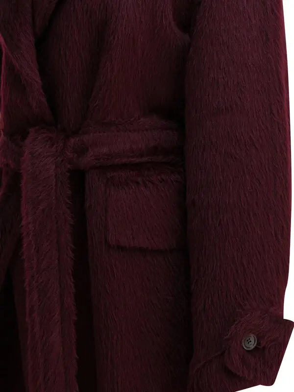 Max Mara Alpaca And Wool Long Coat - Bordeaux