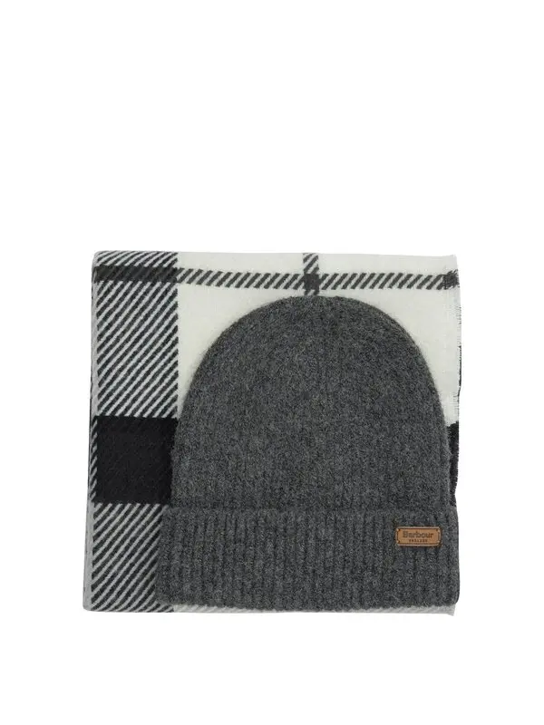 Barbour Pendle Beanie And Blair Scarf Set - Grey