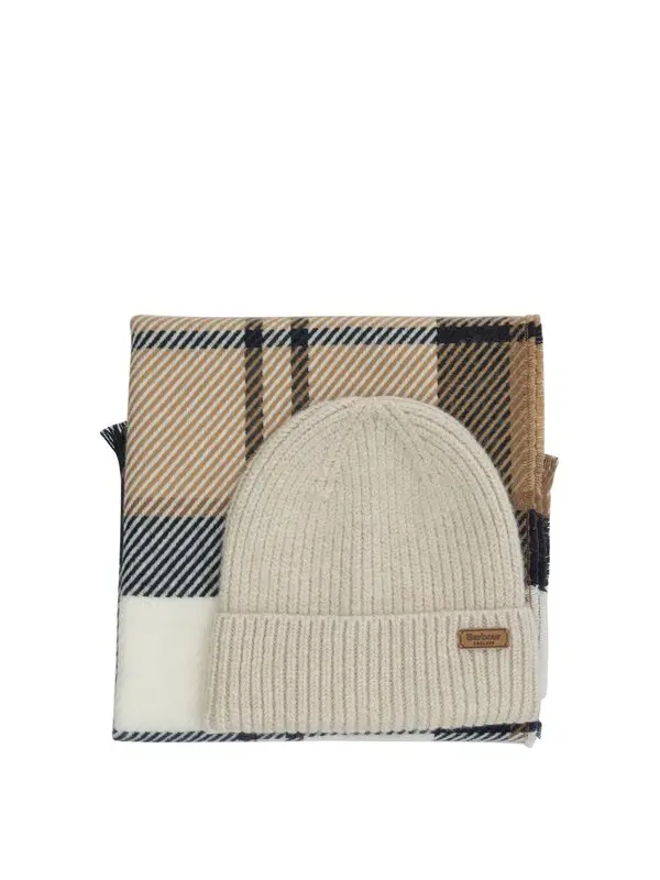 Barbour Pendle Beanie And Blair Scarf Set - Beige