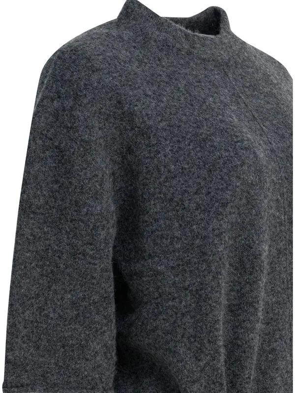 UMARMUNG Wool-blend Crew Neck Sweater - Grey