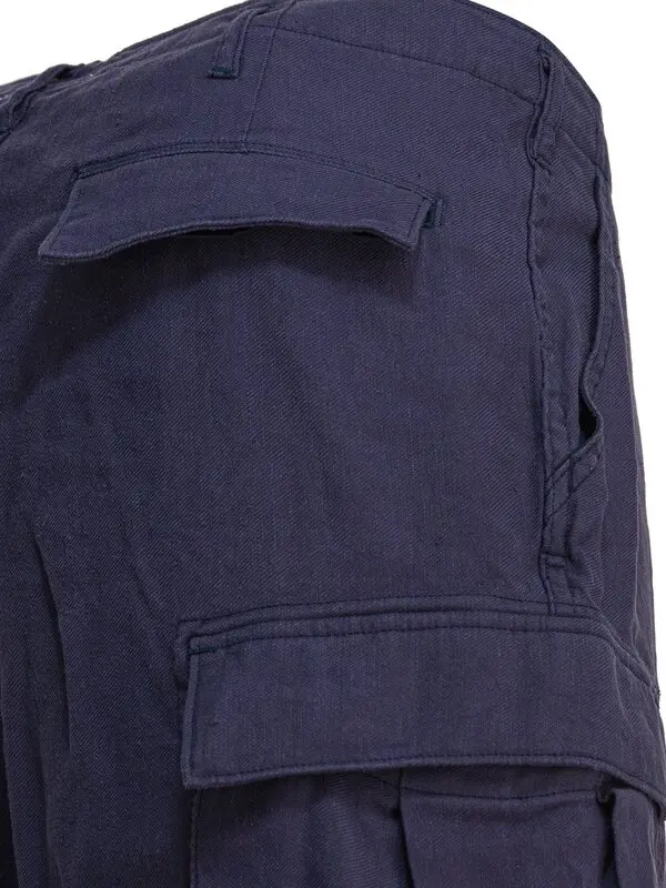 NONNATIVE Linen-acetate Cargo Shorts - Blue