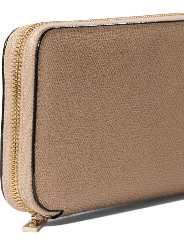 VALEXTRA 10 Cc' Wallet With Zip - Beige