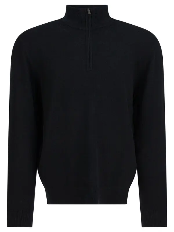 Vince Cashmere Half-zip Sweater - Black