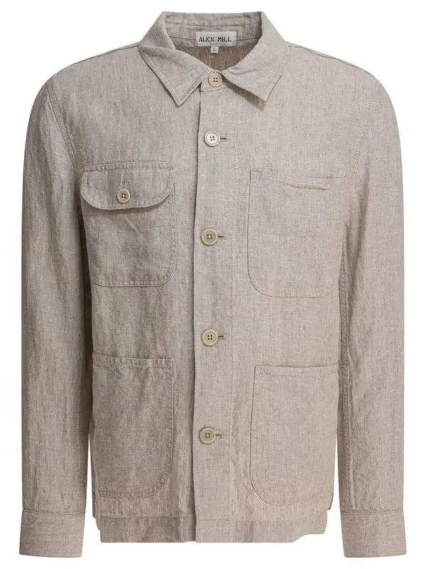 ALEX MILL Linen Work Jacket - Beige