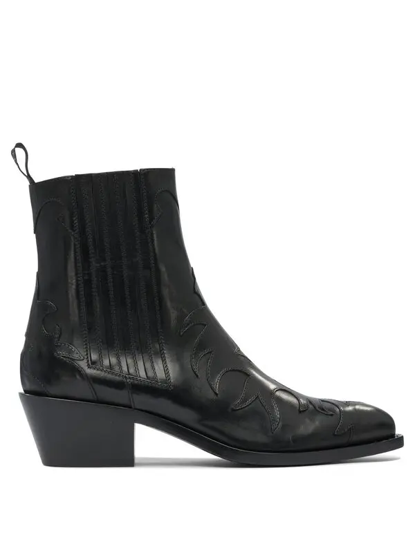 Sartore Leather Ankle Boots - Black