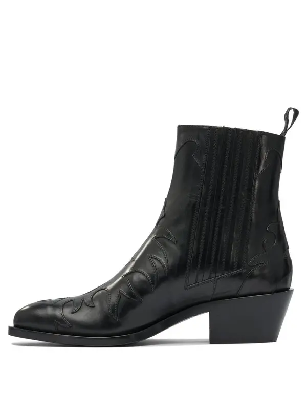 Sartore Leather Ankle Boots - Black