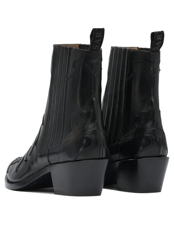 Sartore Leather Ankle Boots - Black