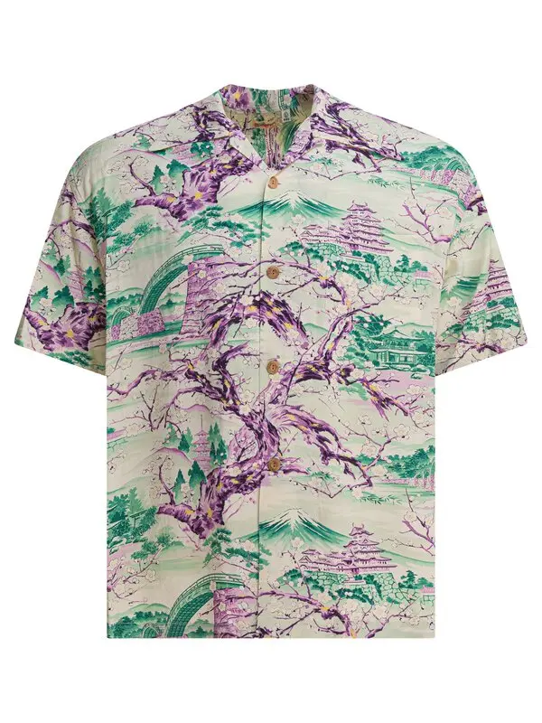 SUN SURF Scenery Of Japan' Shirt - Green
