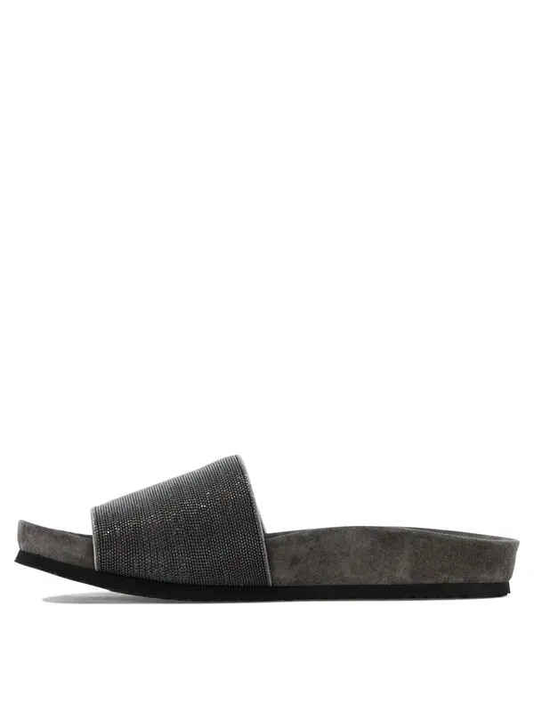Brunello Cucinelli Suede 'precious' Slides